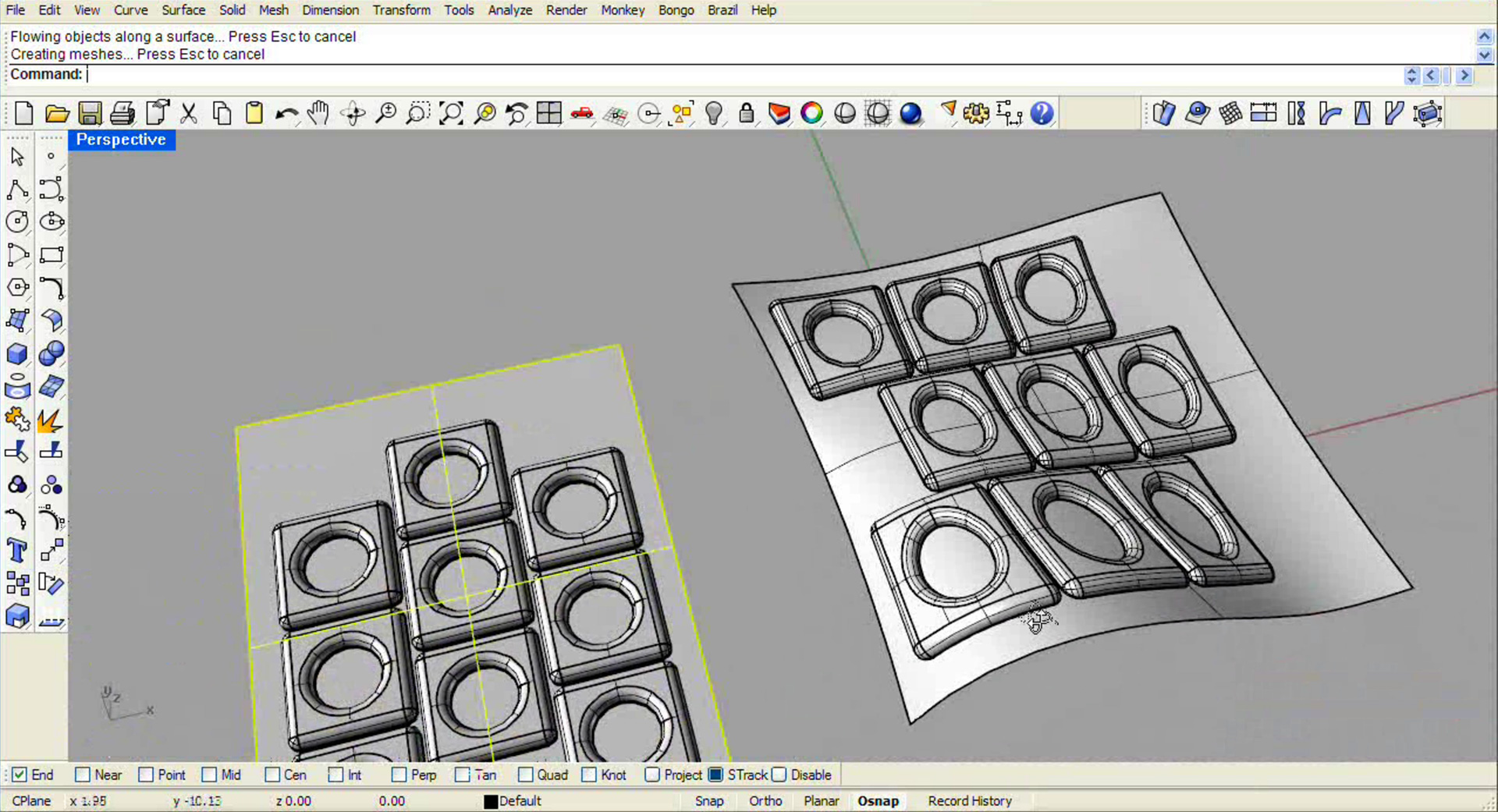 Flowing objects along a surface | FlyingArchitecture