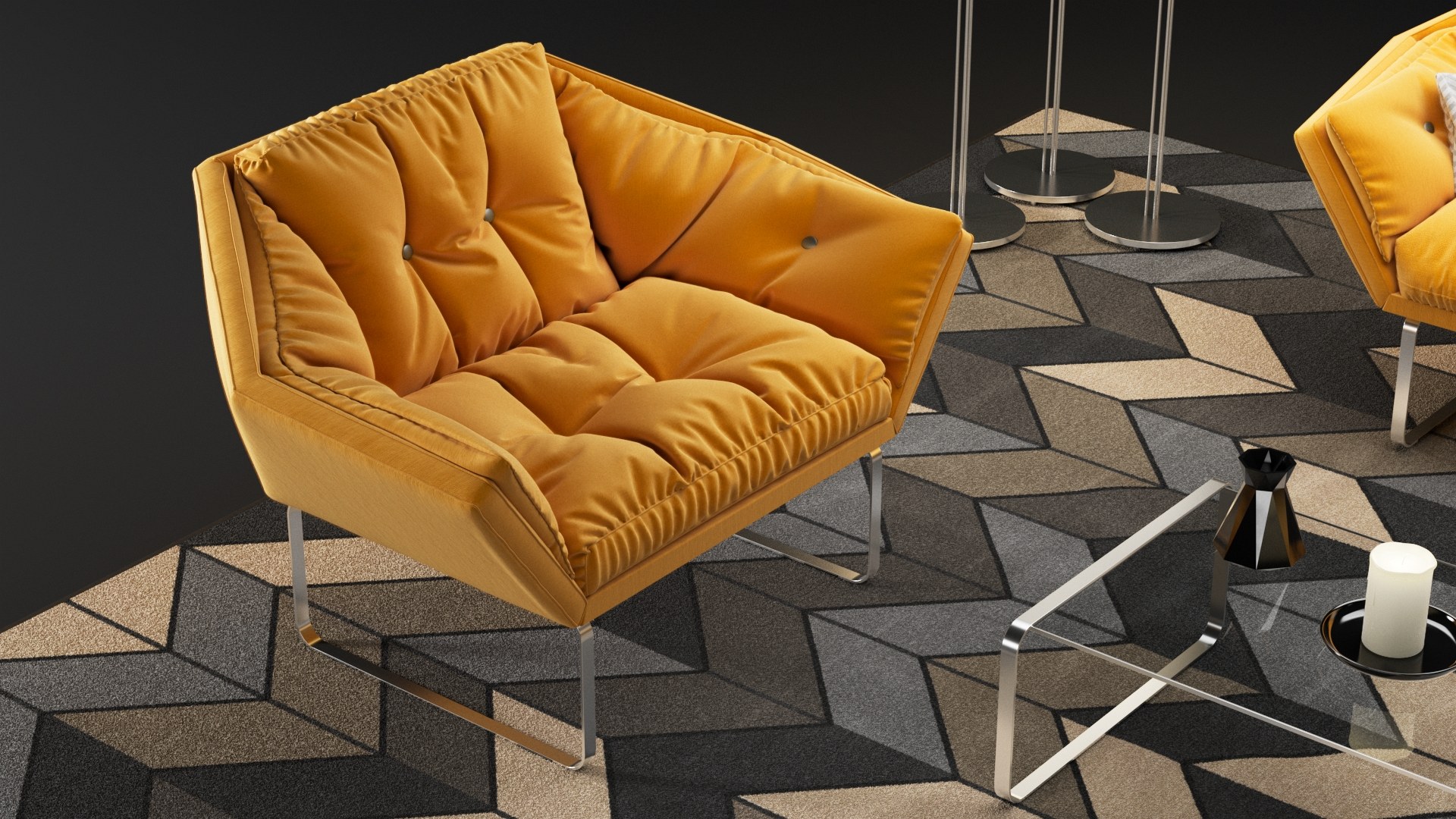 New 3D model of a sofa and armchair | FlyingArchitecture